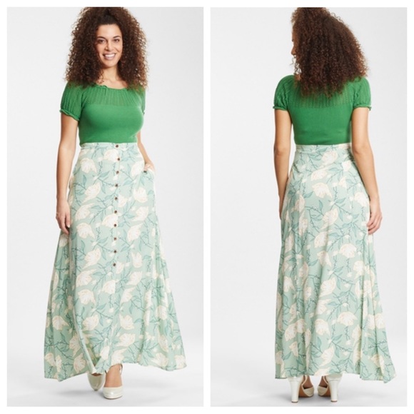 Modcloth | Skirts | Modcloth X Colectif Thelma Sea Lilly Maxi Skirt ...